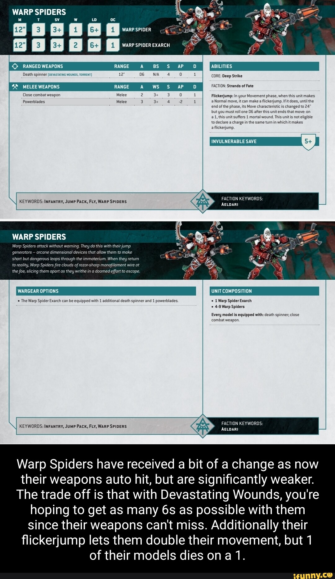 WARP SPIDERS WARP SPIDER WARP SPIDER EXARCH Death spinne I ABILITIES ...