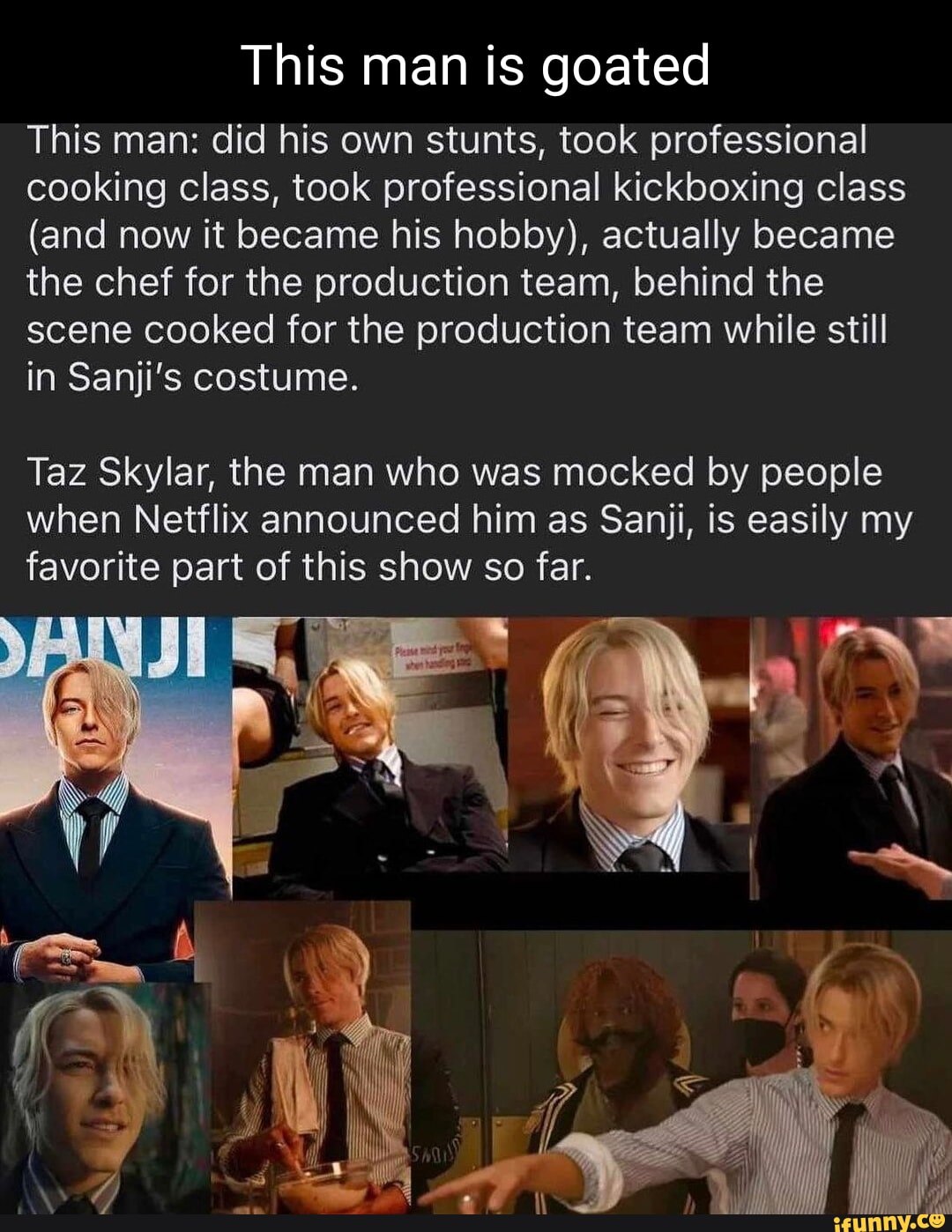 This man is goated This man: did his own stunts, took professional ...