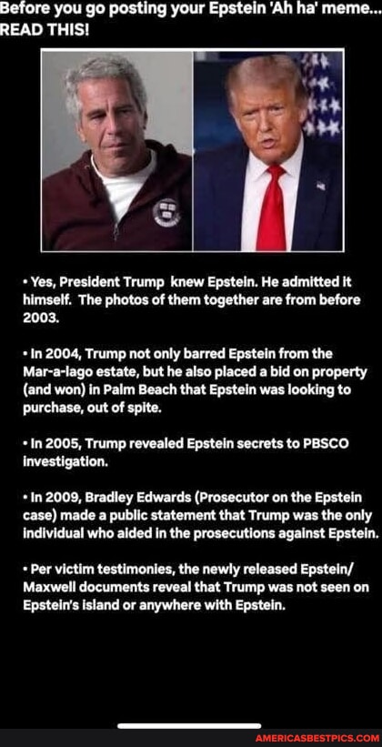 Before you go posting your Epstein 'Ah ha' meme... READ THIS! Yes ...