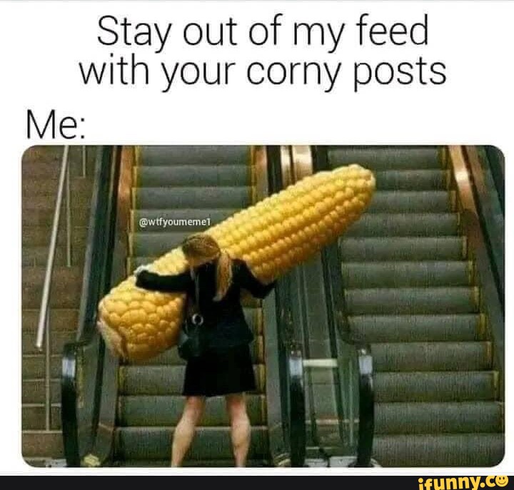 Stay out of my feed with your corny posts Me: - iFunny