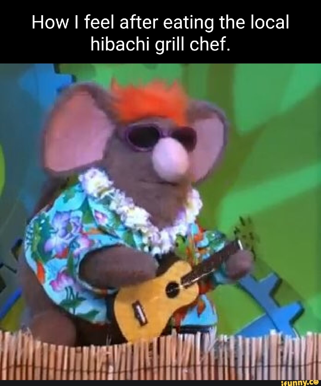 How I feel after eating the local hibachi grill chef. - iFunny