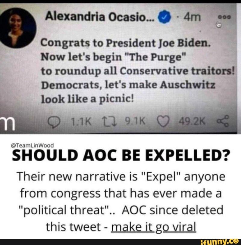 Alexandria Ocasio... @ - ie Congrats to President Joe Biden. Now let's ...