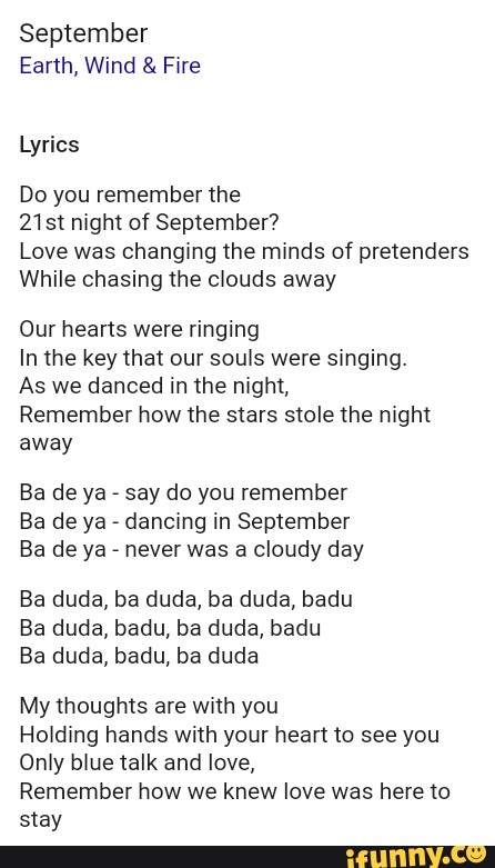 September Lyrics