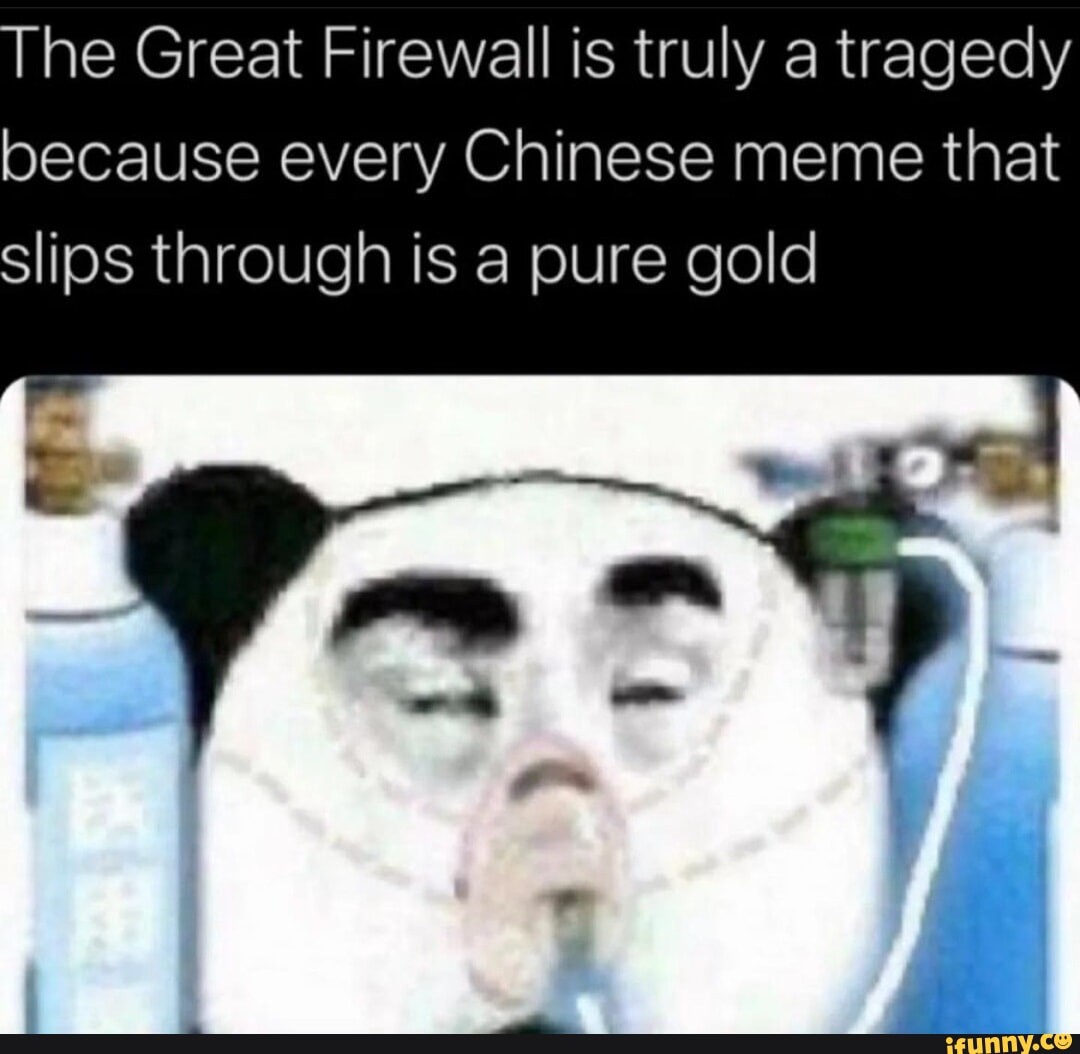 He Great Firewall is truly a tragedy because every Chinese meme that ...
