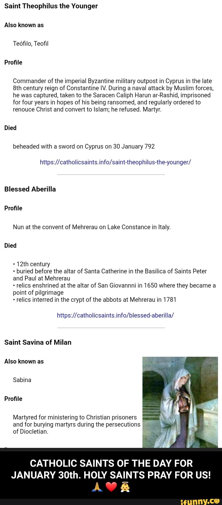 Saint Theophilus the Younger Also known as Teofilo, Teofil Profile ...