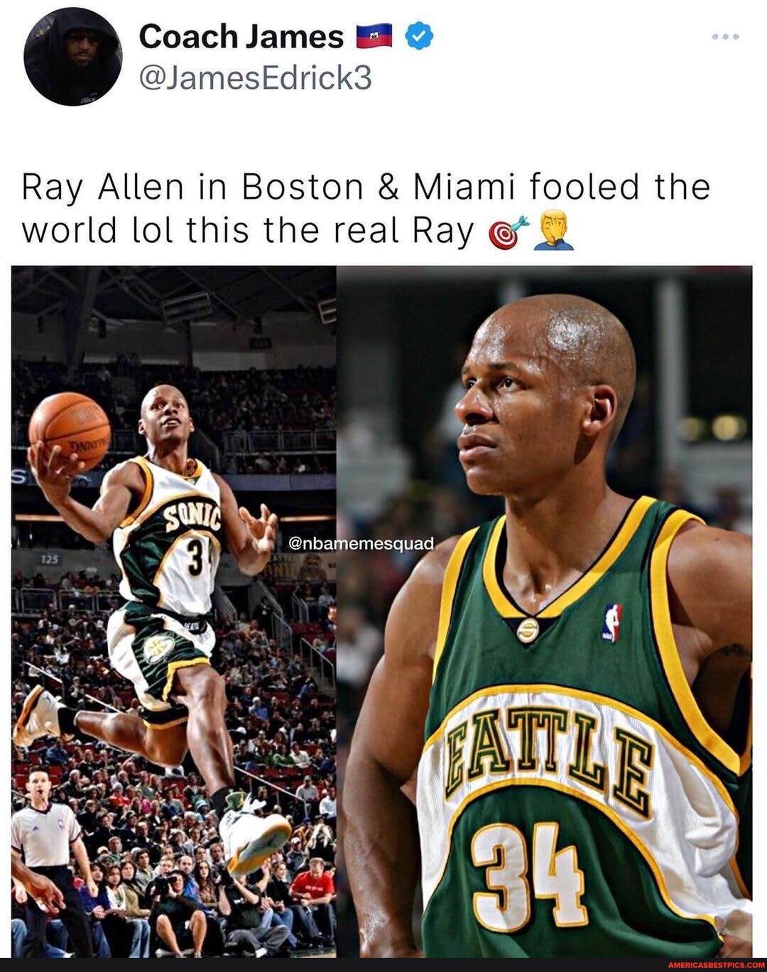 Ray Allen in Boston & Miami fooled the world lol this the real Ray ...