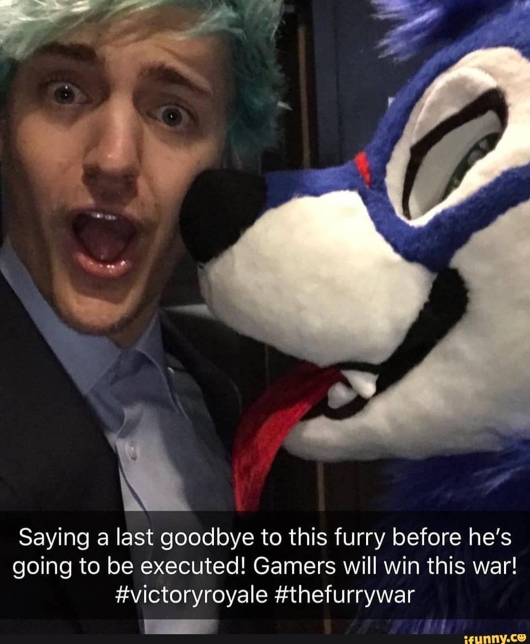 Saying a last goodbye to this furry before he's going to be executed ...