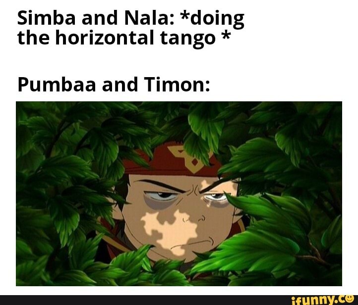 Simba and Nala: *doing the horizontal tango * Pumbaa and Timon: - iFunny