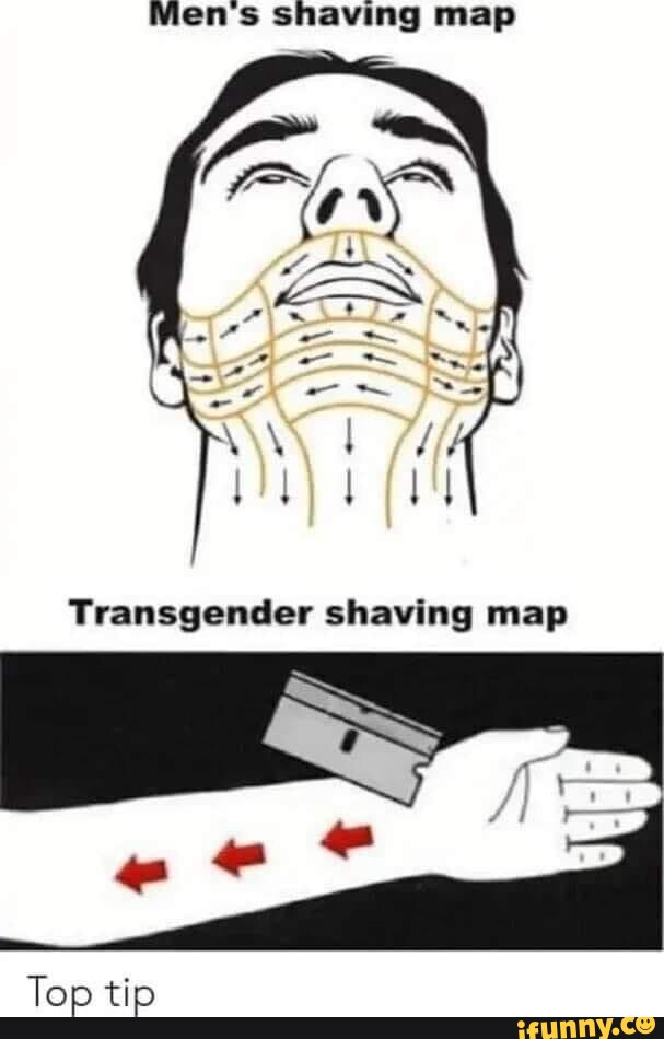 Men's shaving map Transgender shaving map Top tip - iFunny