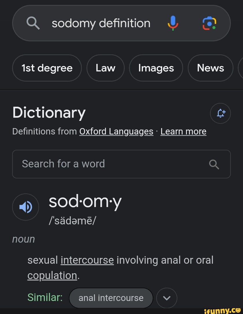 Q. sodomy definition 'st degree Law Images News Dictionary Definitions ...