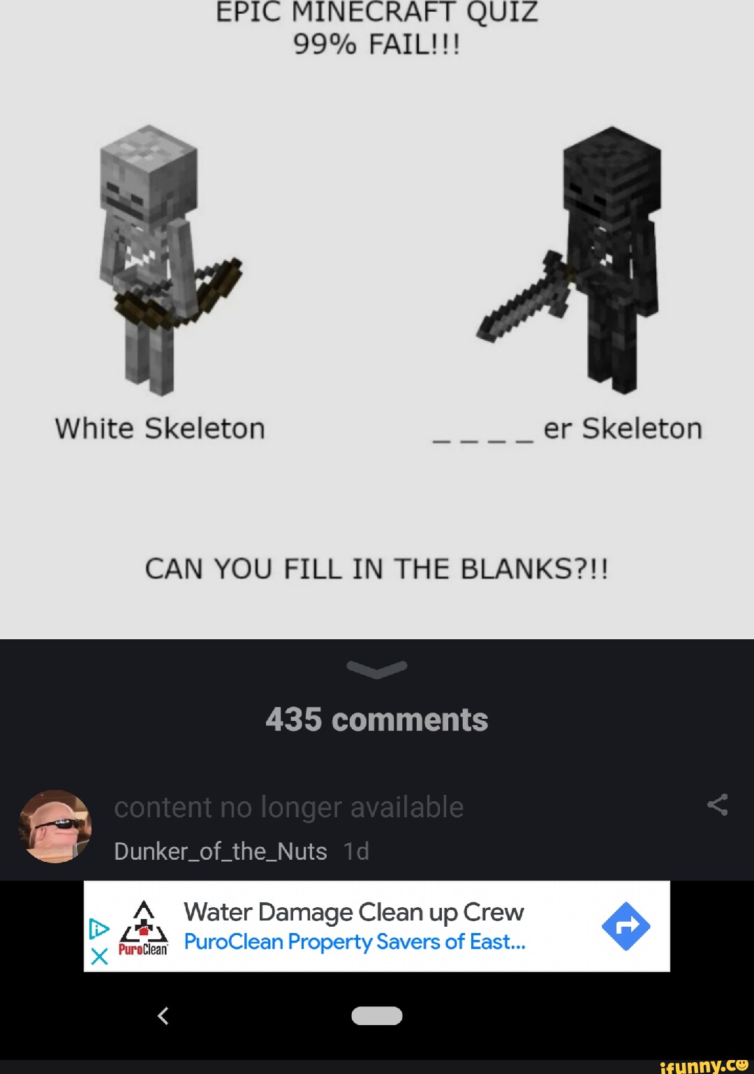 EPIC MINECRAFT QUIZ 99% FAIL!!! White Skeleton _ er Skeleton CAN YOU ...