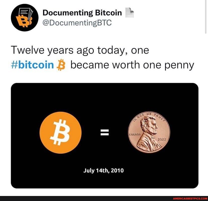 Documenting Bitcoin Twelve years ago today, one #bitcoin became worth ...