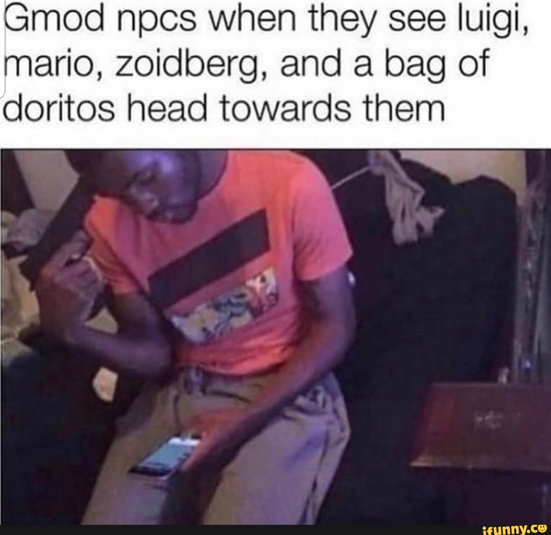 Gmod npcs when they see luigi, mario, zoidberg, and a bag of doritos ...