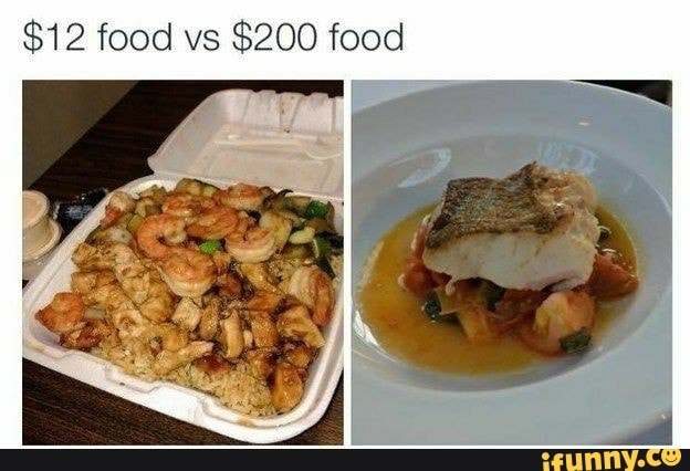 $12 food vs $200 food - iFunny