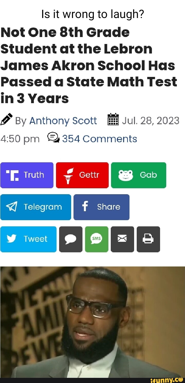 Is it wrong to laugh? Not One &tin Grade Student at the Lebron James ...