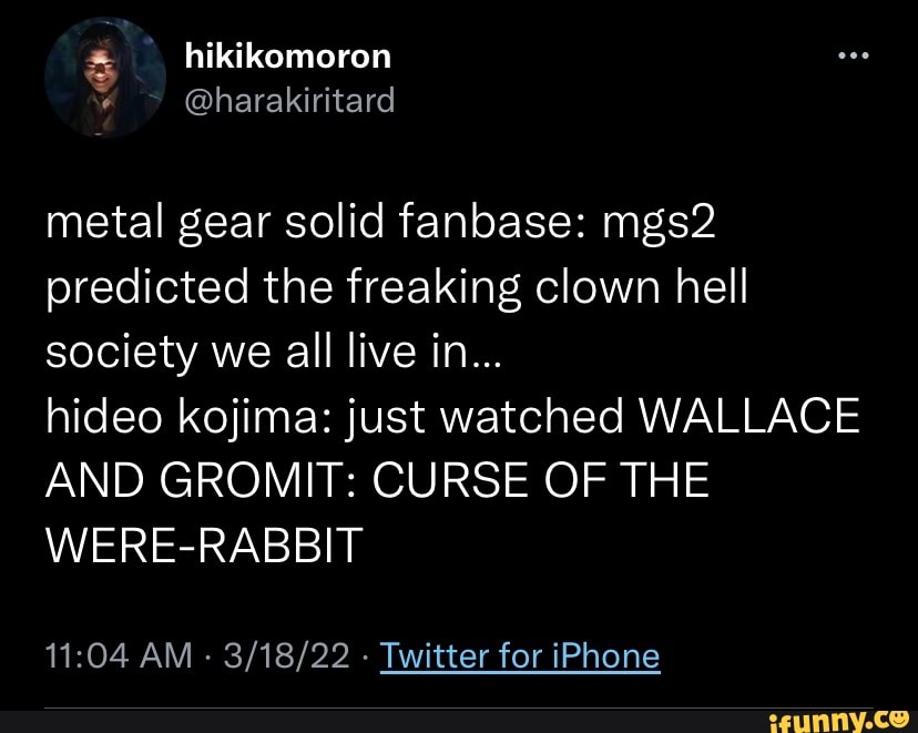 Metal gear solid fanbase: mgs2 predicted the freaking clown hell ...