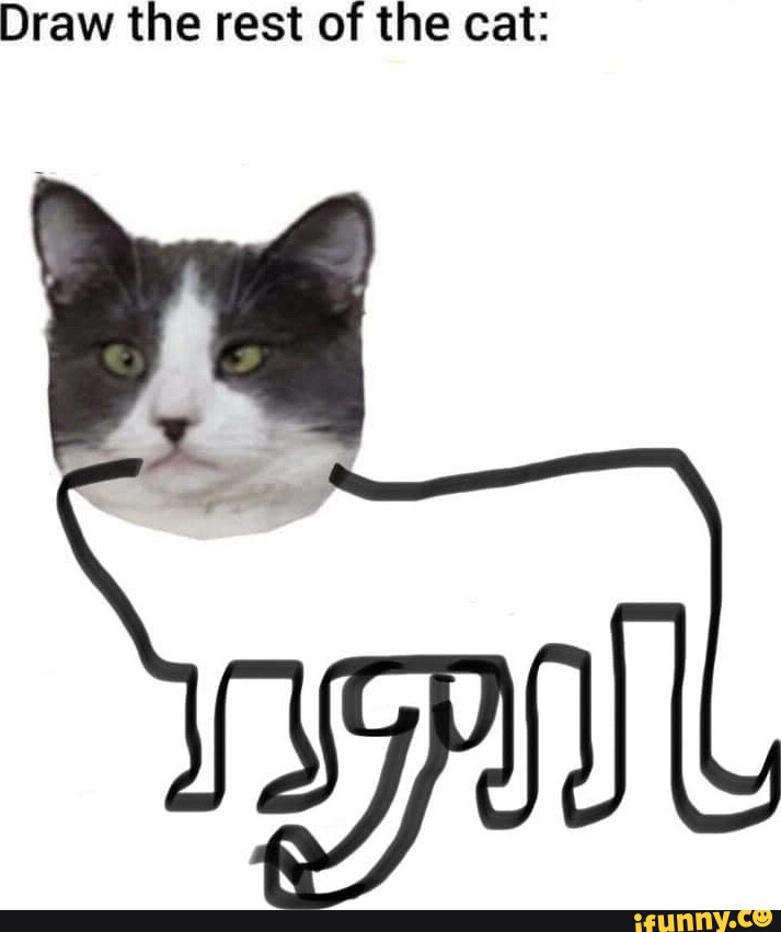 Draw the rest of the cat: - iFunny