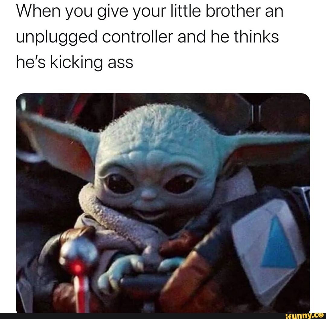 When you give your little brother an unplugged controller and he thinks ...