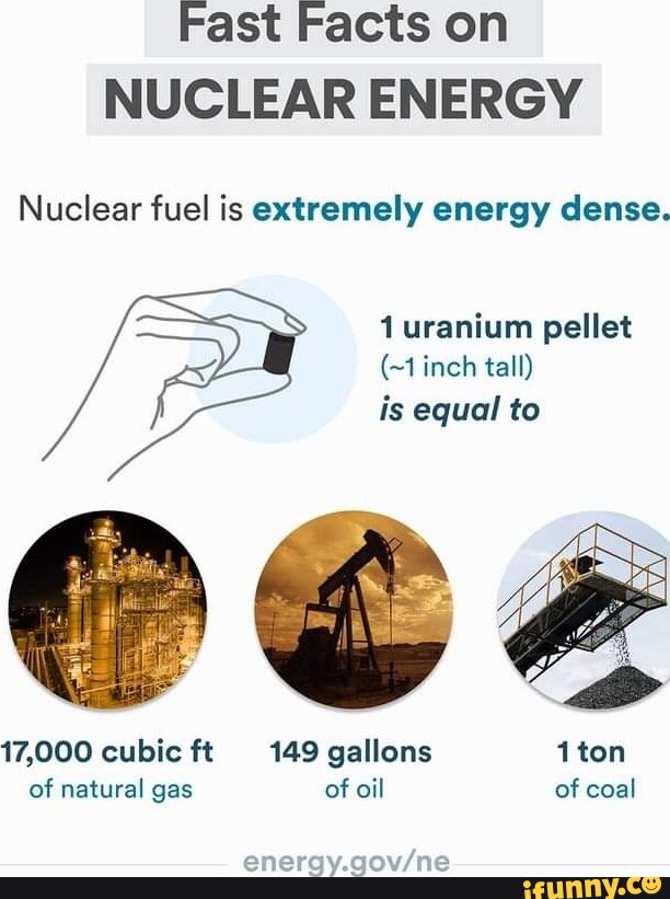 Fast Facts on NUCLEAR ENERGY Nuclear fuel is extremely energy dense ...