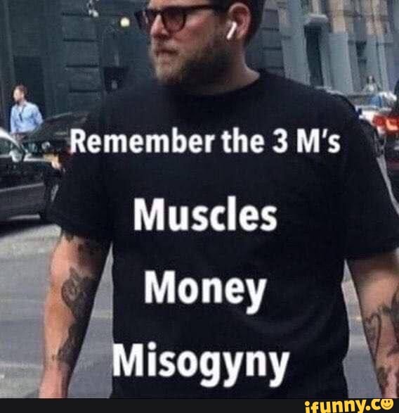 Remember the 3 M's Muscles Money Misogyny - iFunny