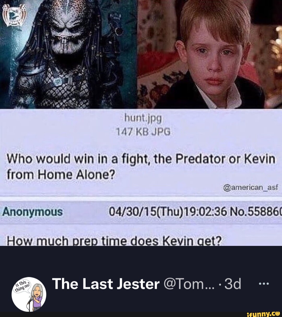 Hunt.jpg KB Who would win in a fight, the Predator or Kevin from Home ...