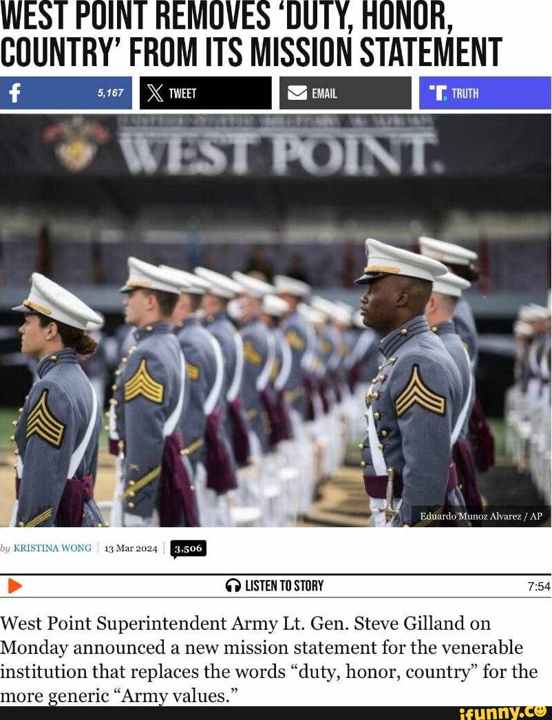 I I LISTEN TO STORY est Point Superintendent Army Lt. Gen. Steve ...