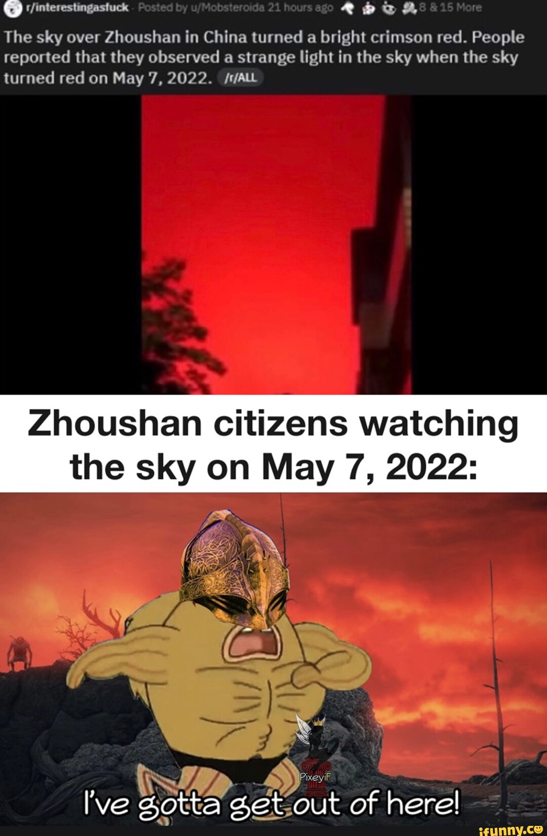 '/interestingastuck The sky over Zhoushan in China turned a bright ...