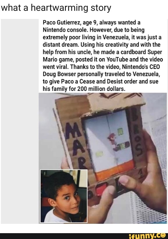 What a heartwarming story Paco Gutierrez, age 9, always wanted a ...