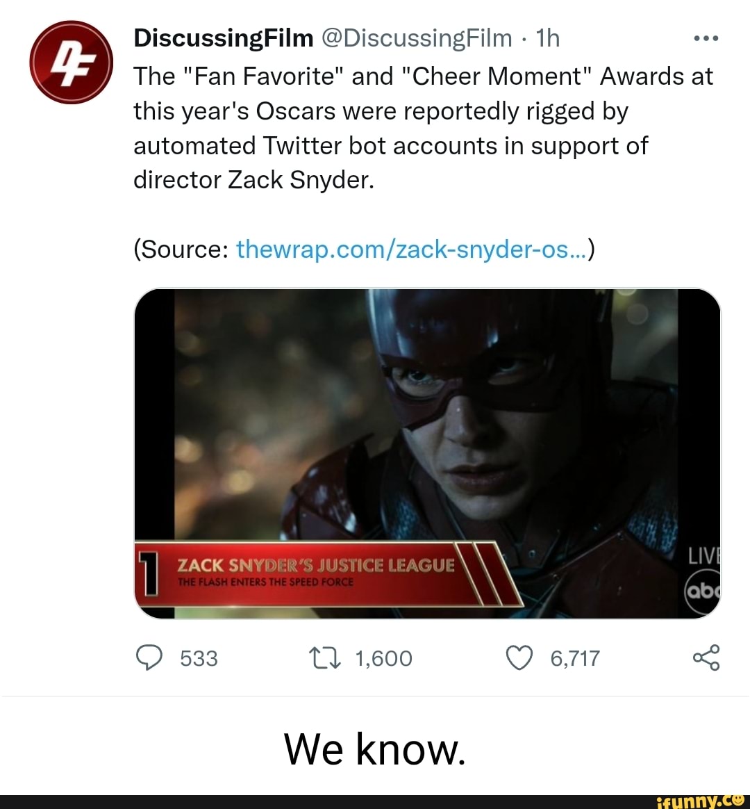 DiscussingFilm @DiscussingFilm The "Fan Favorite" and "Cheer Moment ...
