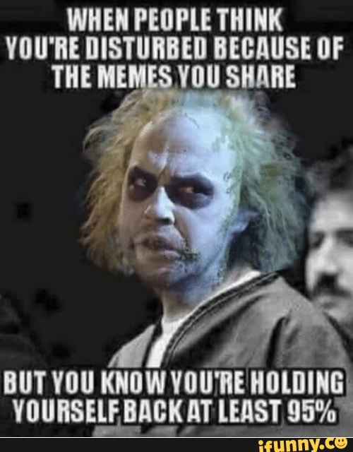 WHEN PEOPLE THINK YOU'RE DISTURBED BECAUSE OF THE MEMES YOU SHARE BUT ...