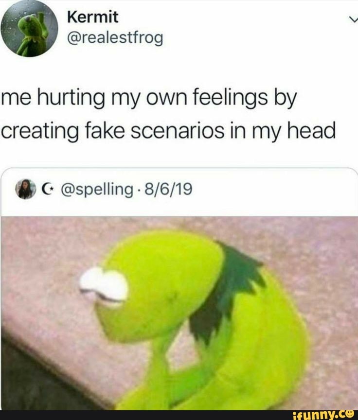 Me hurting my own feelings by creating fake scenarios in my head - iFunny