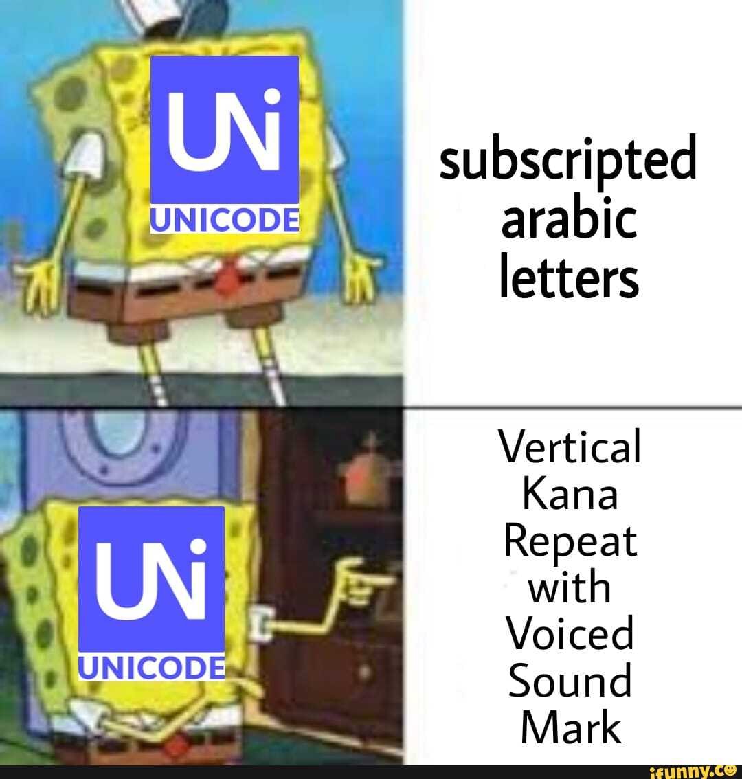 UNICODE subscripted arabic letters UNICODE Vertical Kana Repeat with ...