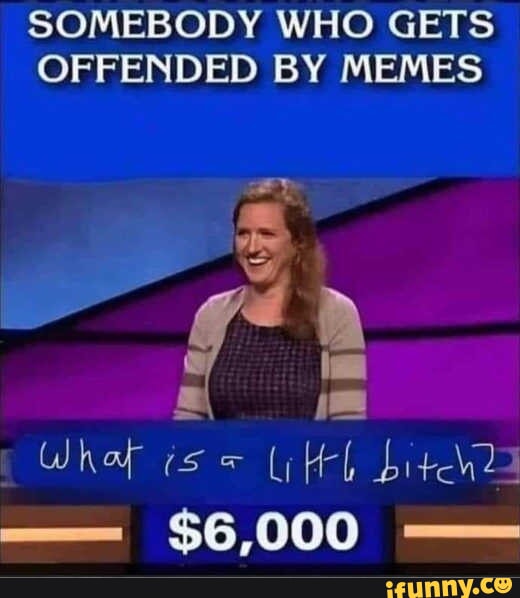 SOMEBODY WHO GETS OFFENDED BY MEMES What $6,000 - iFunny