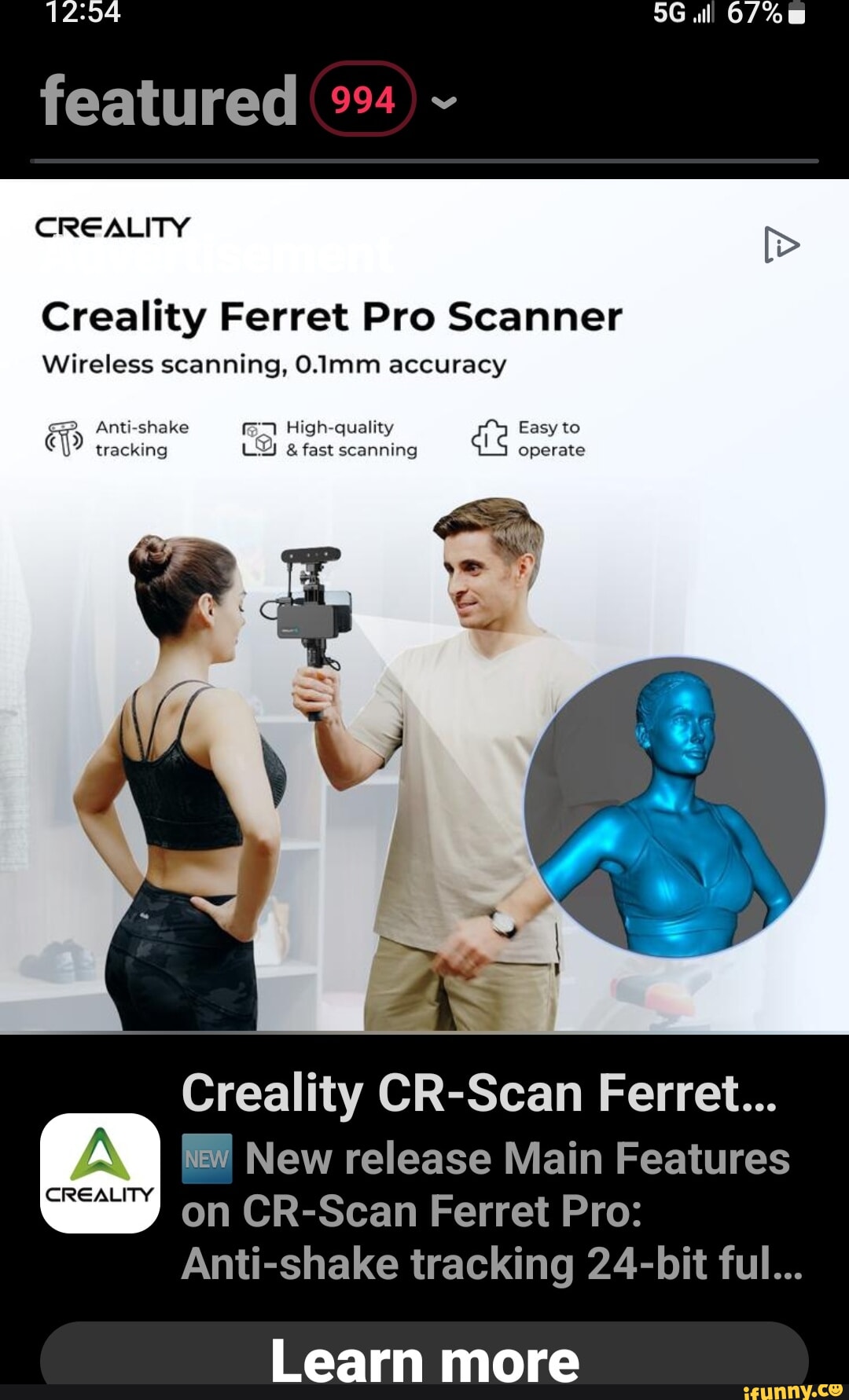Featured CREALITY Creality Ferret Pro Scanner Wireless scanning, 0.Imm ...