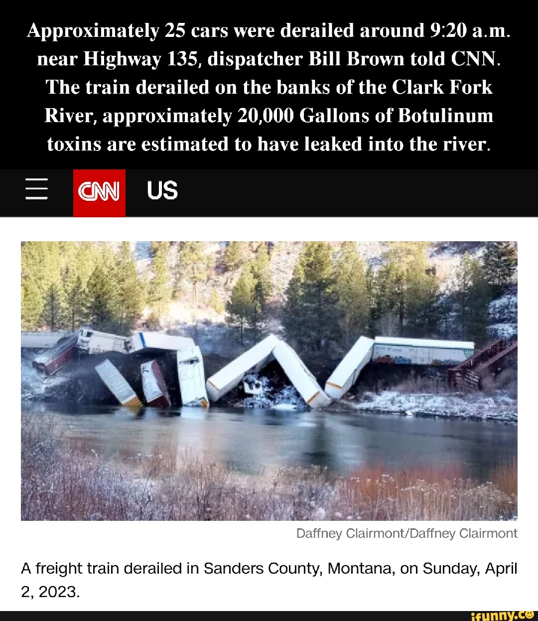 Approximately 25 cars were derailed around a.m. near Highway 135 ...