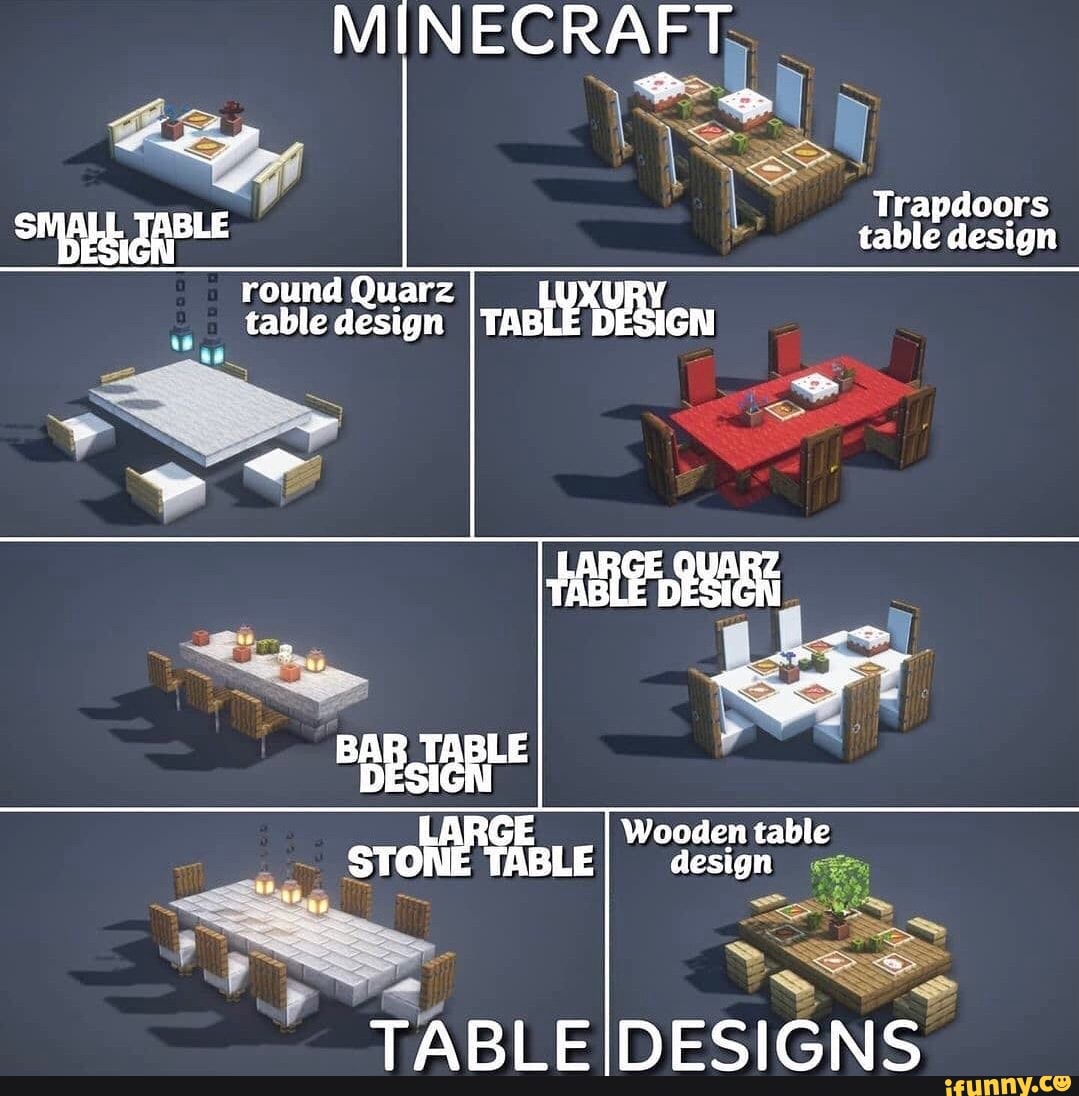 MINECRAFT Trapdoors table design round Quarz LUXURY table design IGN ...
