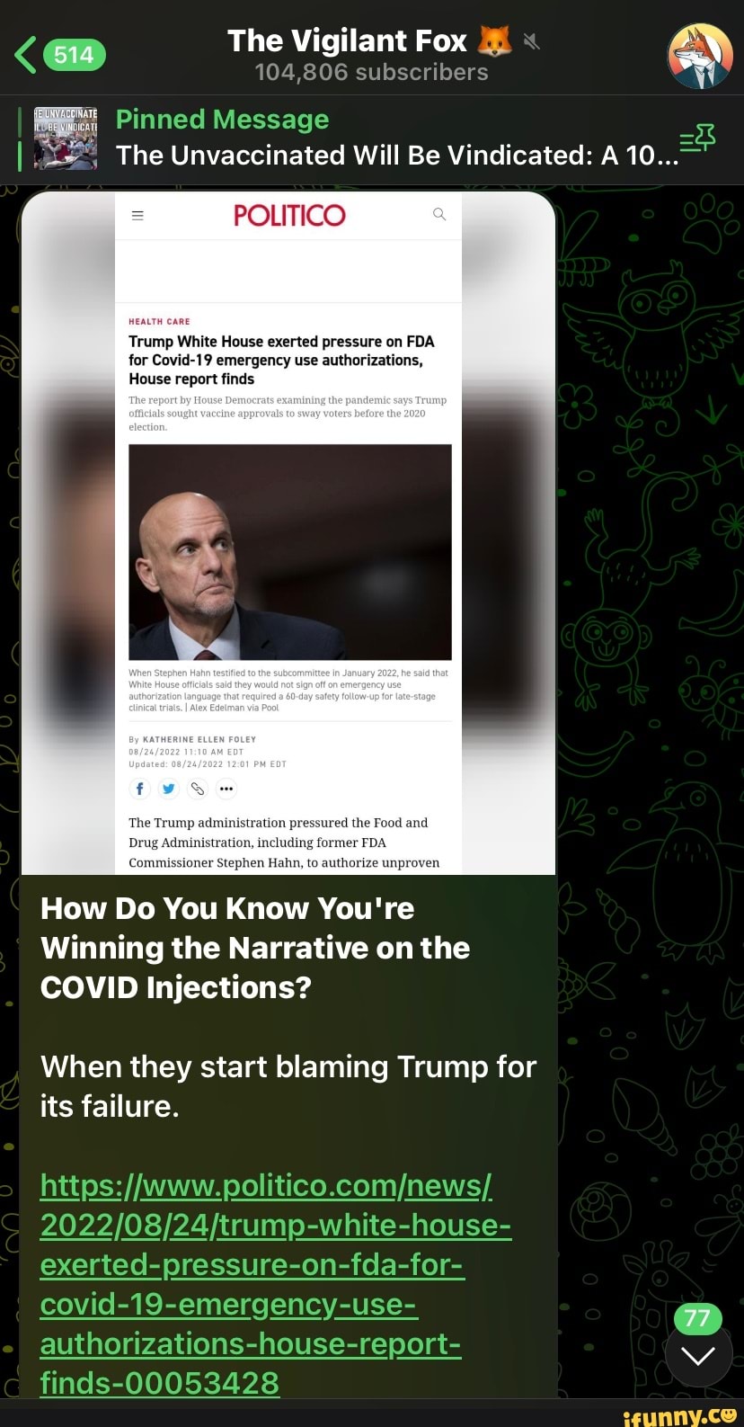 The Vigilant Fox & 104,806 subscribers I The Unvaccinated Will Be ...