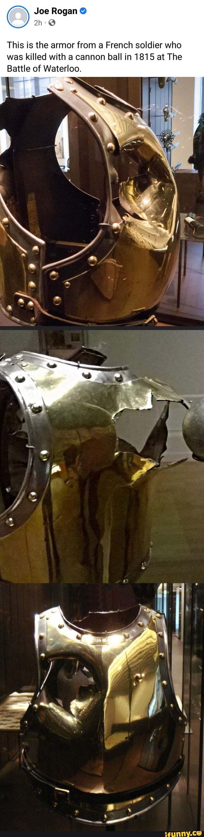 Joe Rogan This is the armor from a French soldier who was killed with a ...