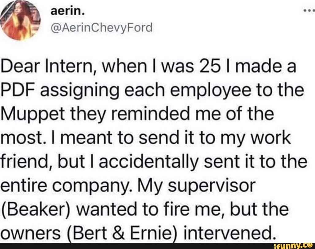 Aerin. @AerinChevyFord Dear Intern, when I was 25 I made a PDF ...