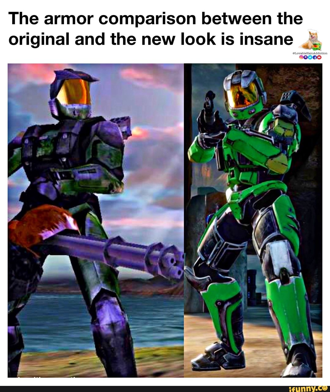 The armor comparison between the original and the new look is insane ...