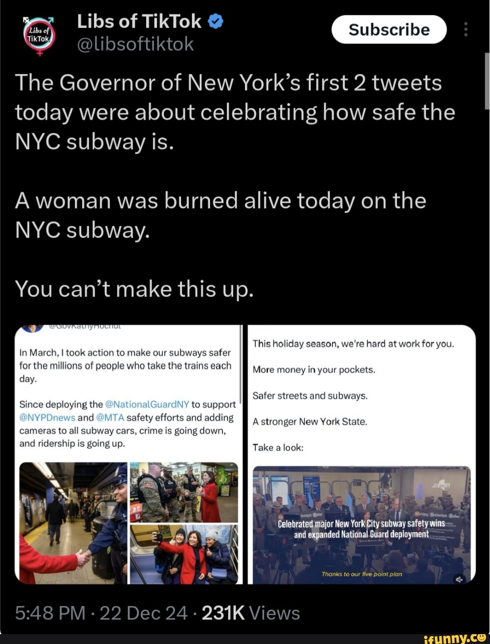 Libs of TikTok @libsoftiktok Subseribe The Governor of New York's first ...