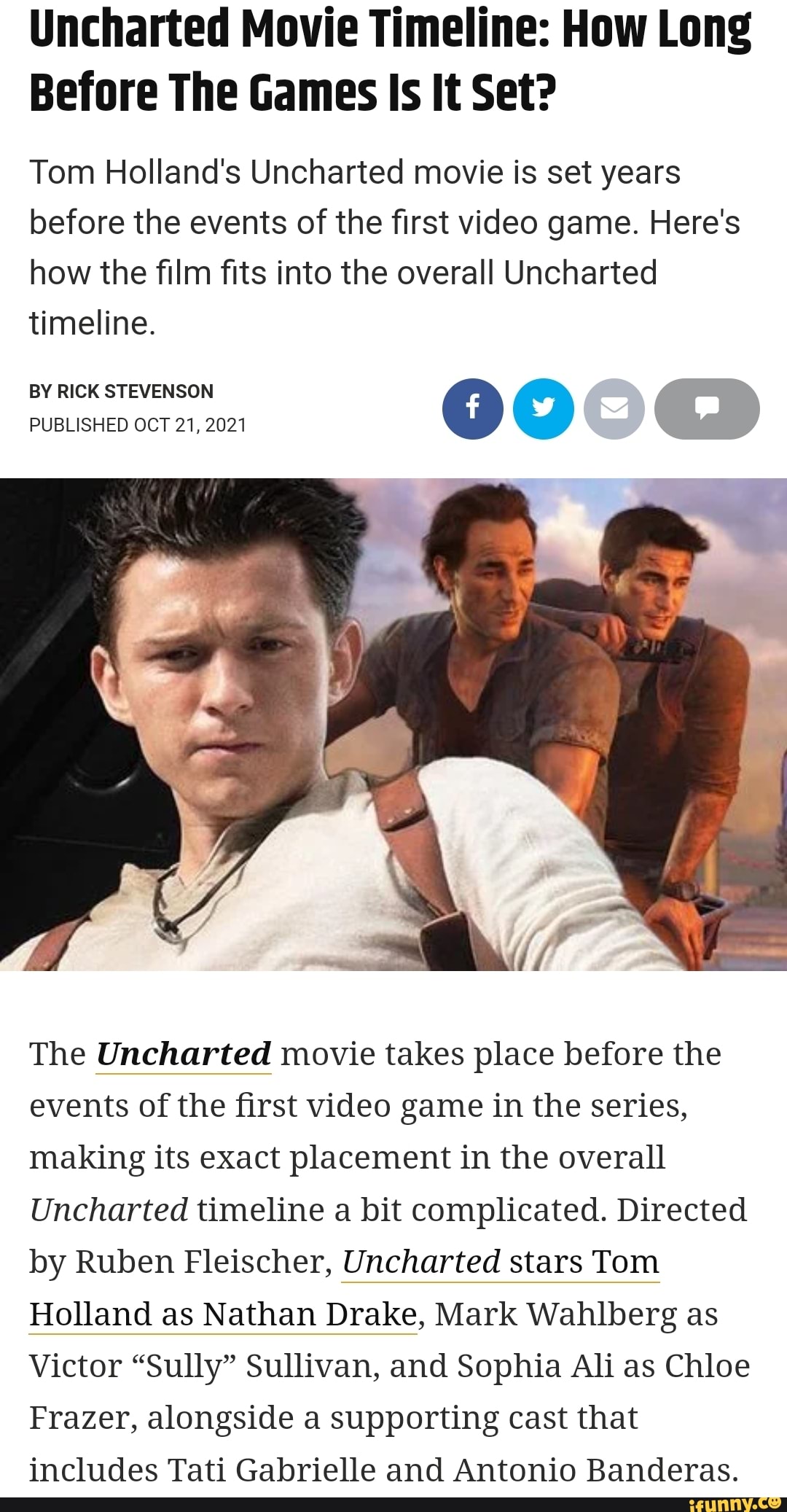 Uncharted Movie Timeline: How Long Before The Games Is It Set? Tom ...