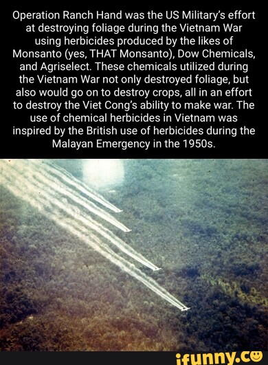 Operation Ranch Hand was the US Military's effort at destroying foliage ...