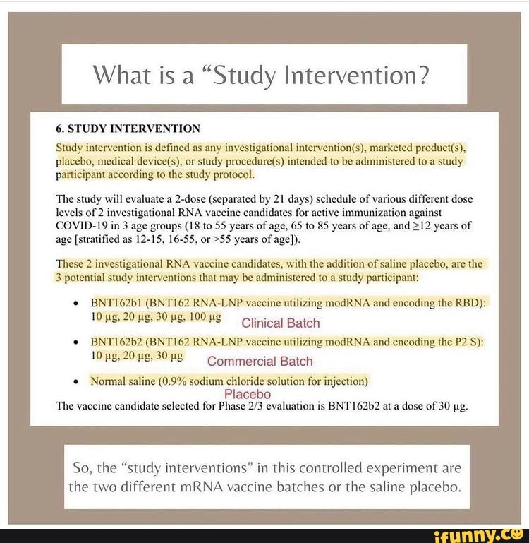 What is a "Study Intervention? 6. STUDY INTERVENTION Study intervention ...