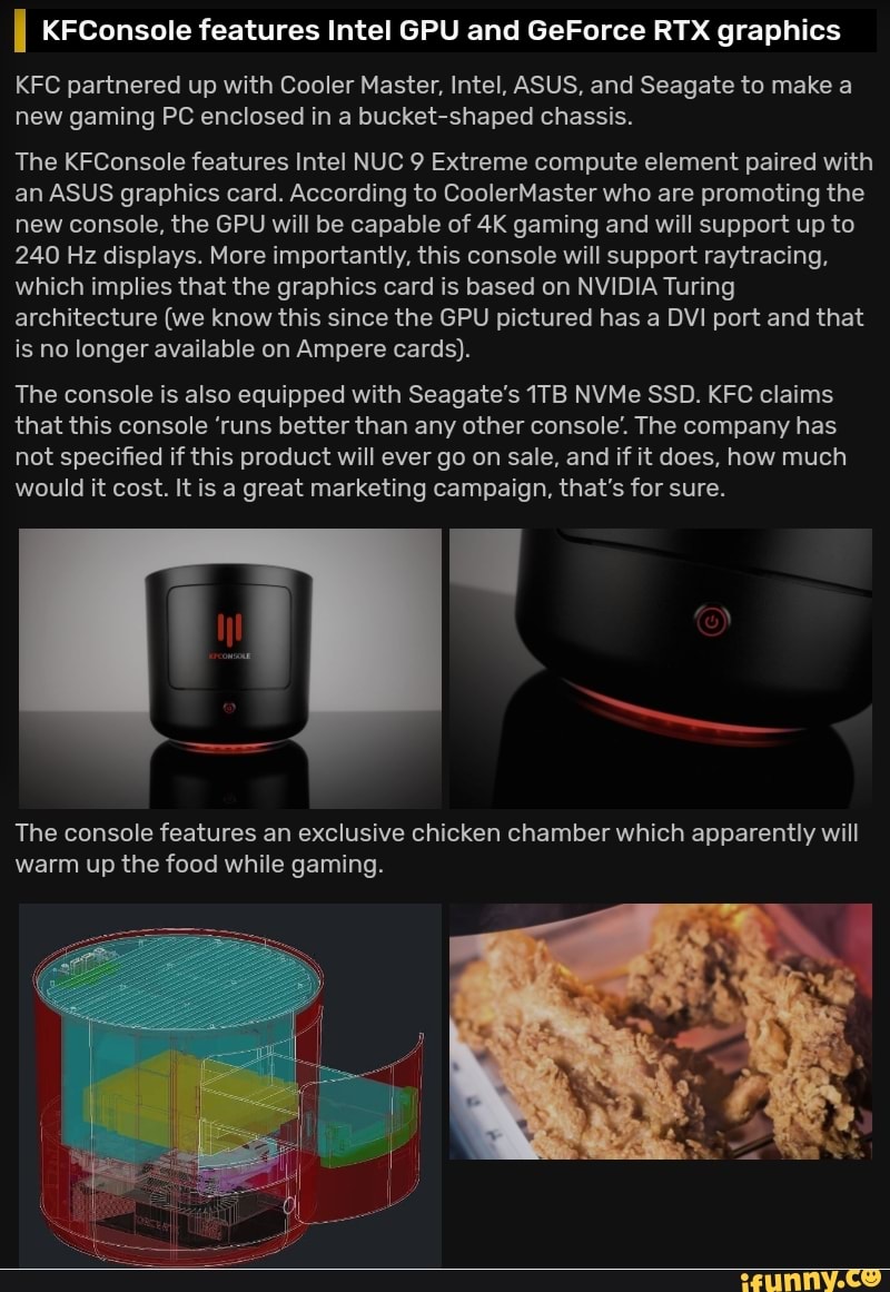 KFConsole features Intel GPU and GeForce RTX graphics KFC partnered up ...