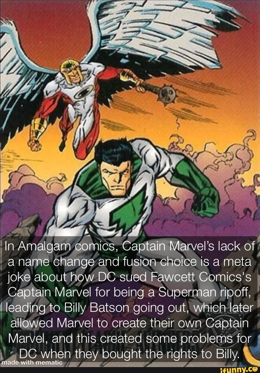 Ma In Amalgam comics, Captain Marvel's lack of name change and fusion ...