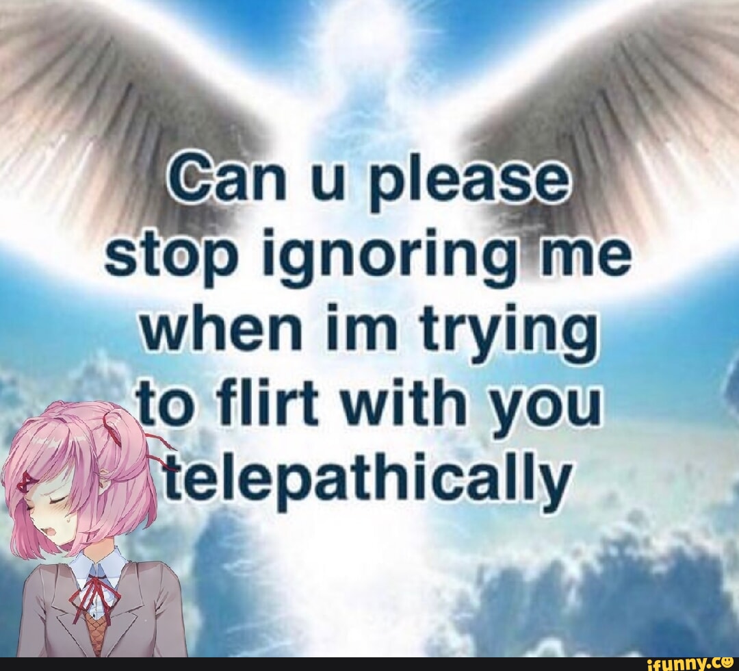 Can stop ignoring me when im trying to flirt with you - iFunny