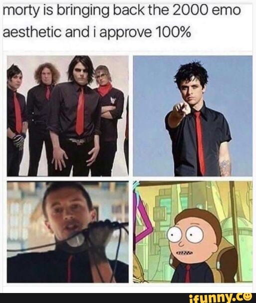 Morty is bringing back the 2000 emo aesthetic and i approve 100% - iFunny
