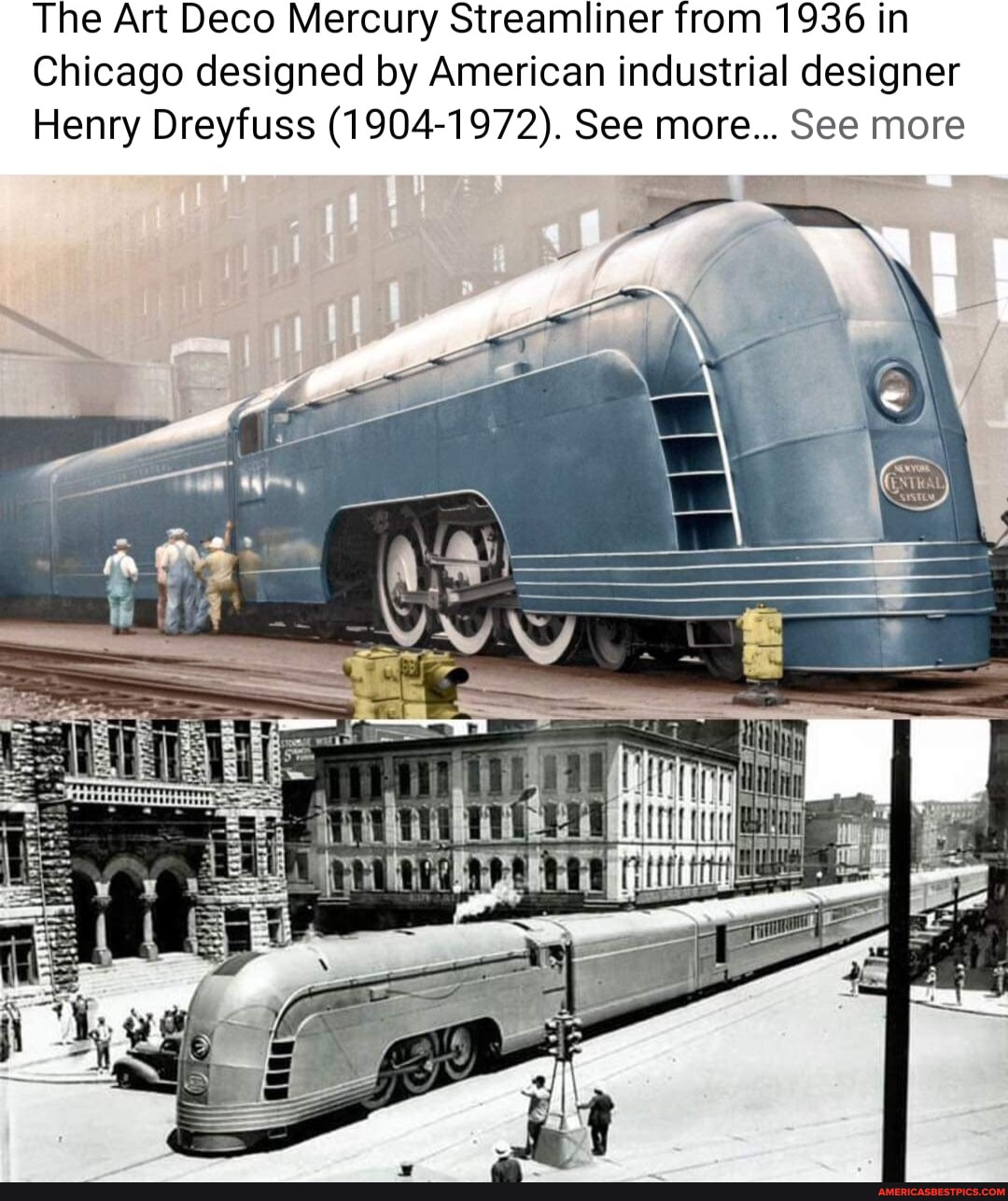 The Art Deco Mercury Streamliner from 1936 in Chicago designed by ...