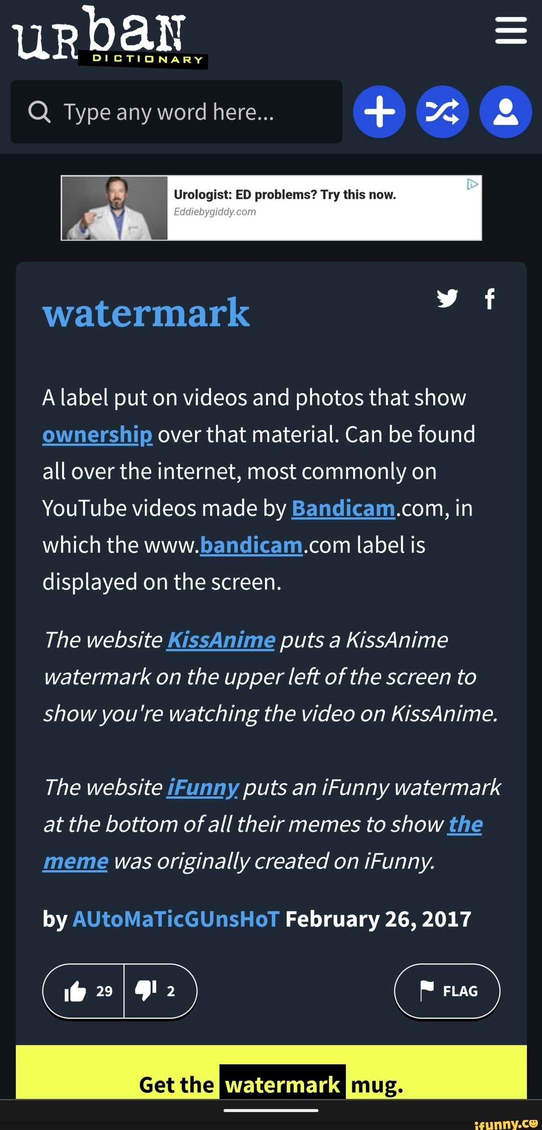 Urban. Q Type any word here... sk @ Urologist: ED problems? Try this ...